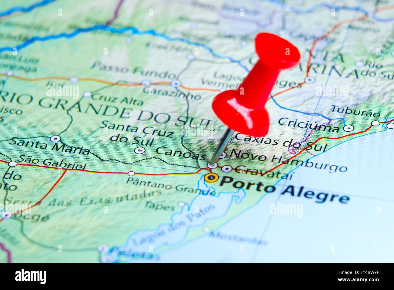 Canoas, Brazil pin on map Stock Photo - Alamy