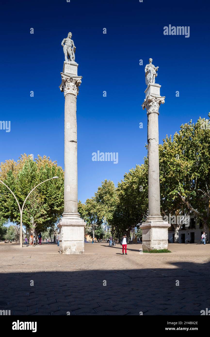 Two Roman columns stand proudly in Alameda de Hercules, featuring ...