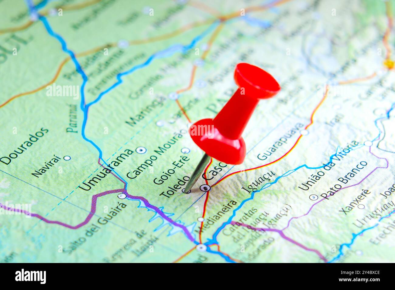 Toledo, Parana, Brazil pin on map Stock Photo - Alamy