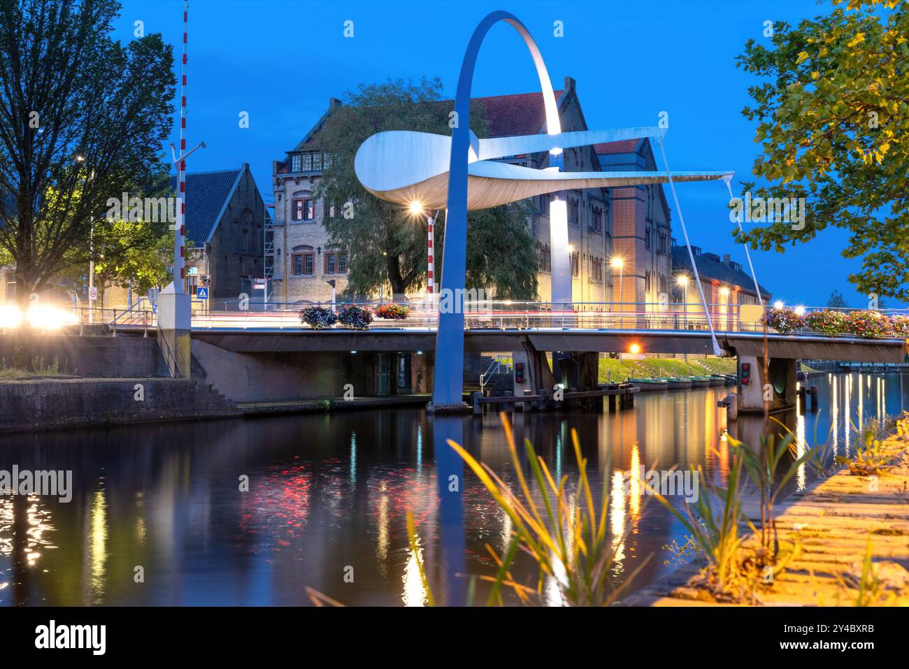 The architecturally beautiful Poortbrug/ bascule bridge was built over ...