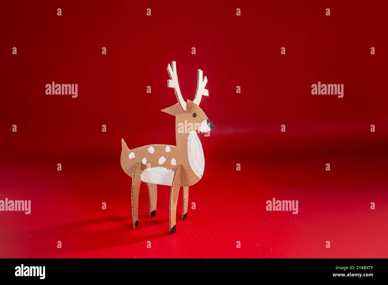 Nice deer or doe, all parts assembled with notches, 3D paper model, cut ...