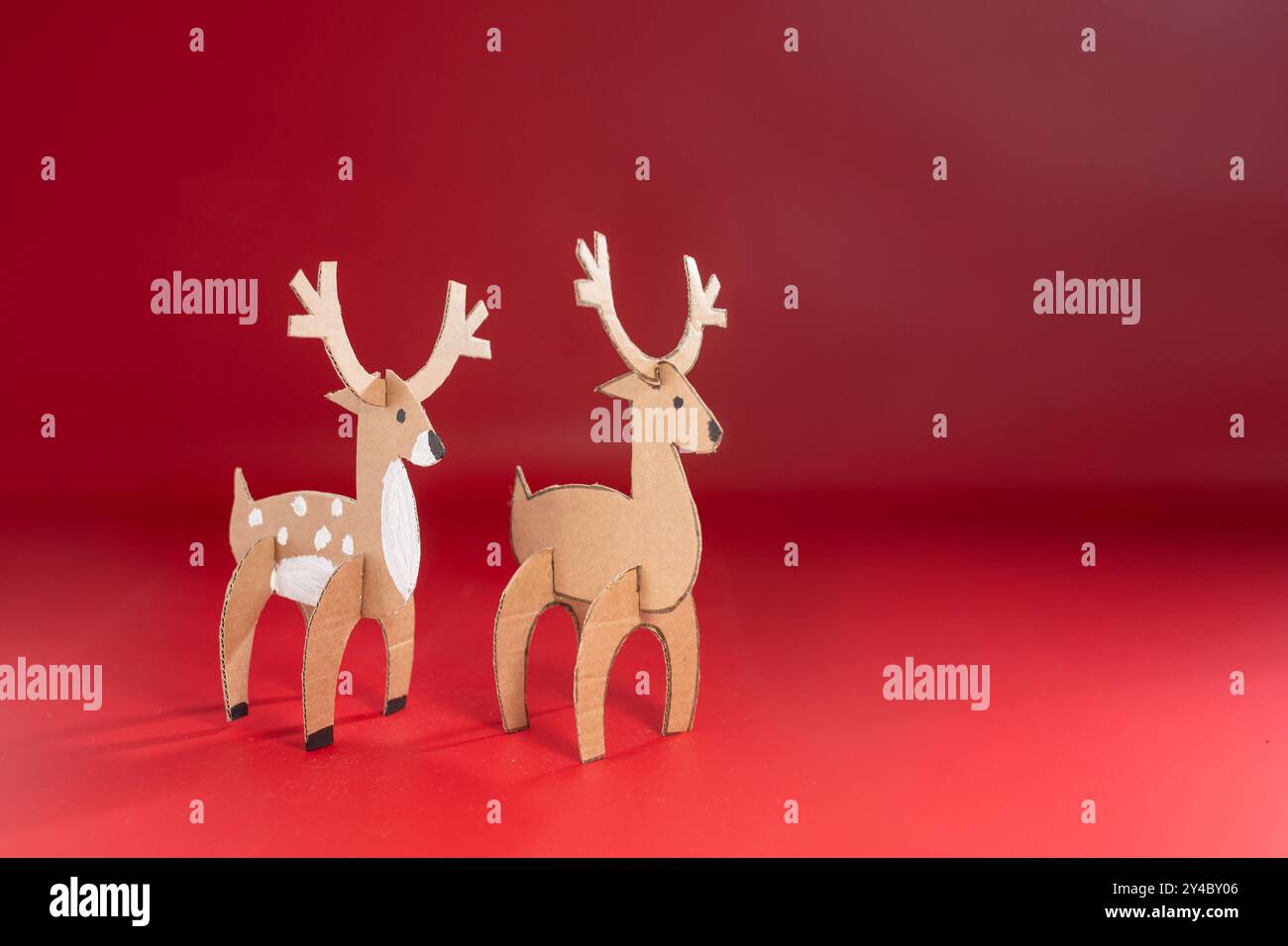 3D paper model of deer, assembled with notches, cut and folded ...