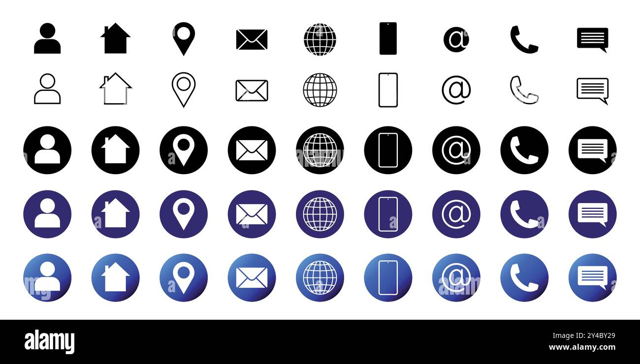 Set of web and mobile vector icons Stock Vector Image & Art - Alamy