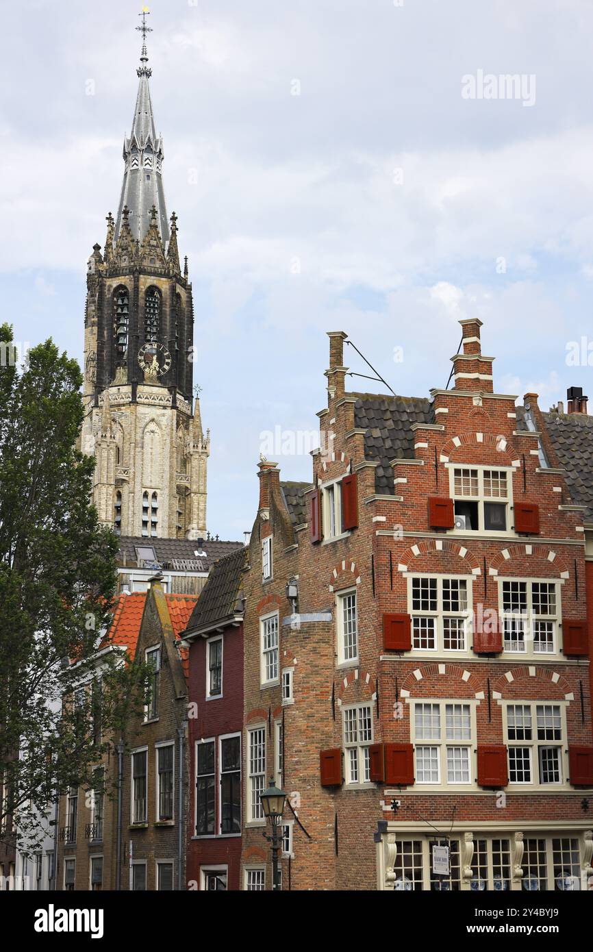 Historic city centre of Delft, New Church Tower, Nieuwe Kerk, Delft ...