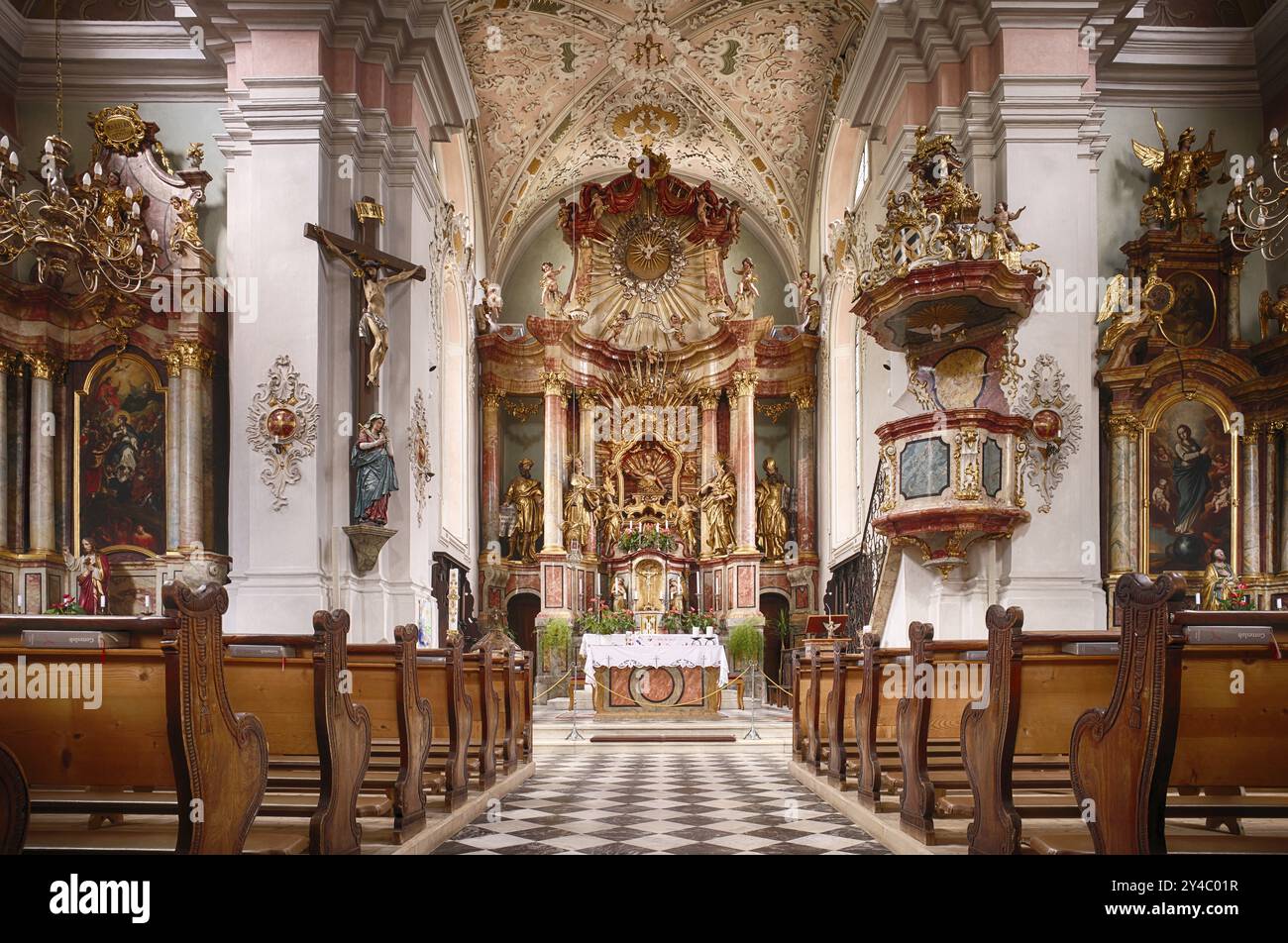 Interior view, high altar with miraculous image in the centre ...