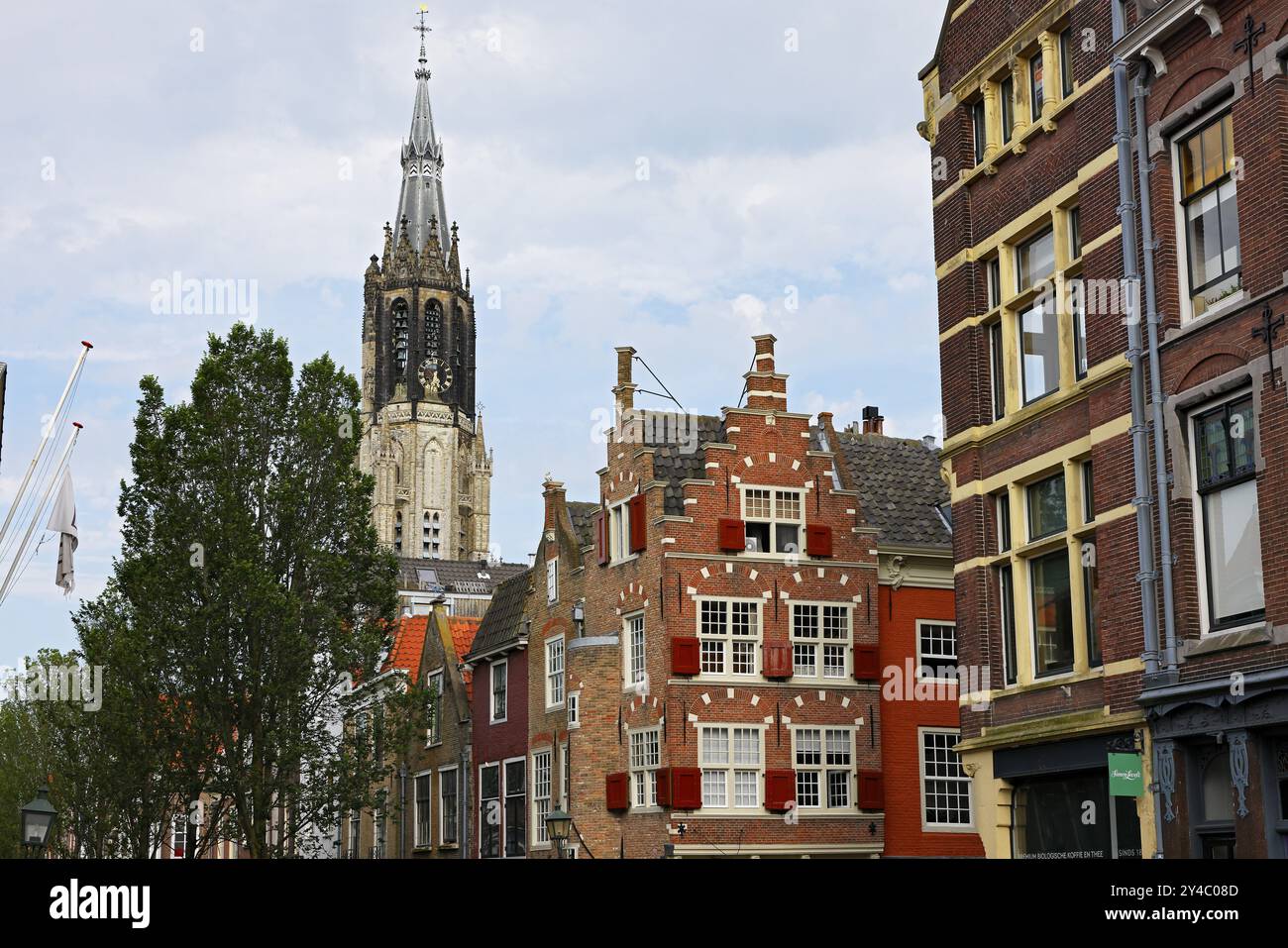 Historic city centre of Delft, New Church Tower, Nieuwe Kerk, Delft ...