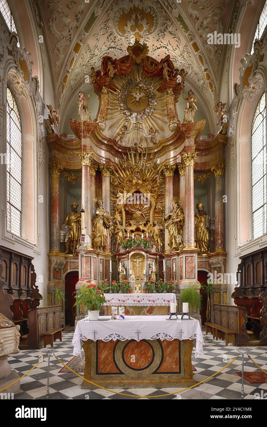Interior view, high altar with miraculous image in the centre ...