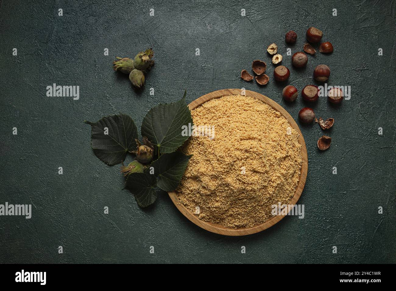 Hazelnut flour, top view, filbert, cobnut, top view, no people Stock ...
