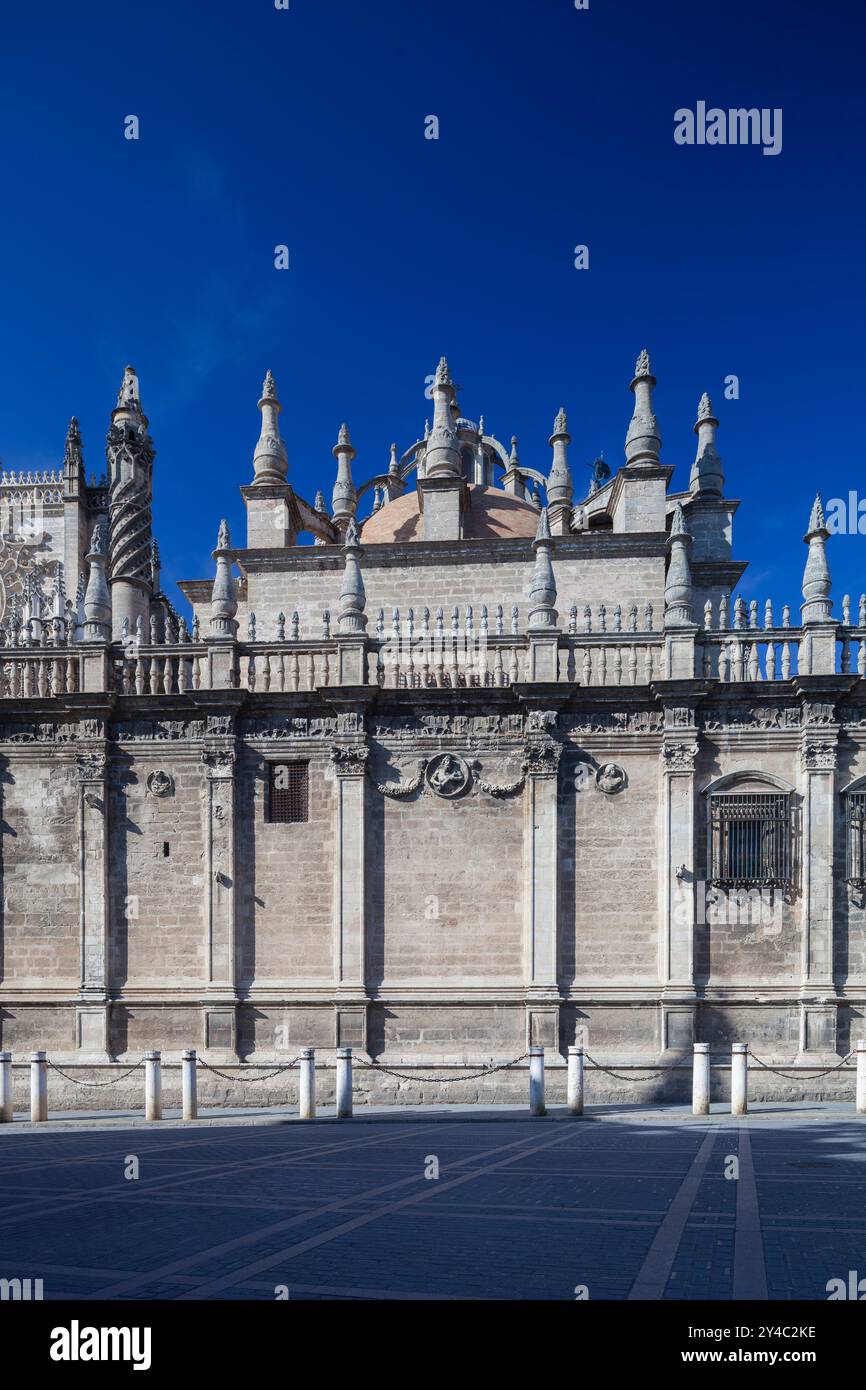 The south side of Seville Cathedral showcases stunning architecture ...