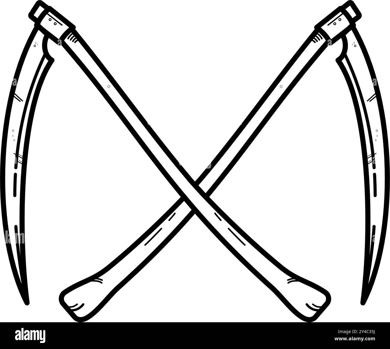 two crossed scythes - vector illustration Stock Vector Image & Art - Alamy