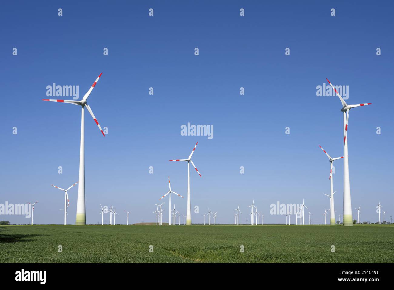 Large wind farm with many turbines seen in Germany Stock Photo - Alamy