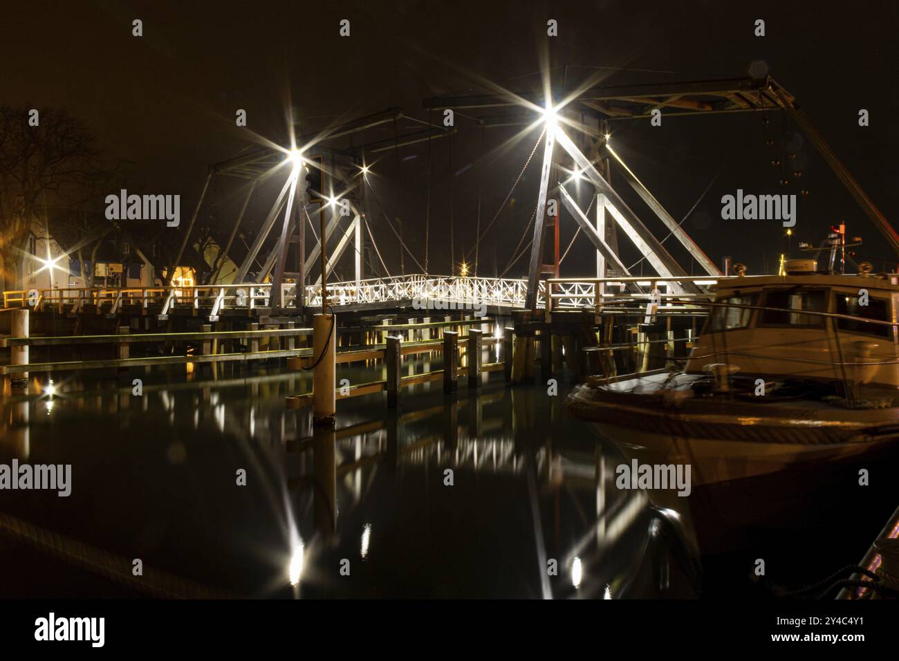 Bridge at night Stock Photo - Alamy
