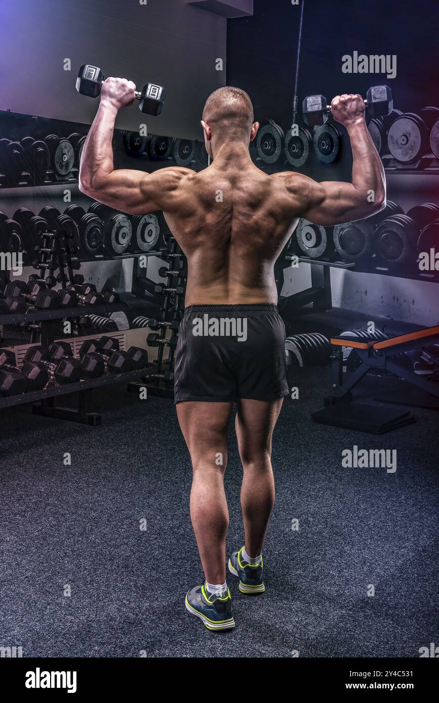 Strong man practicing exercises hi-res stock photography and images - Alamy