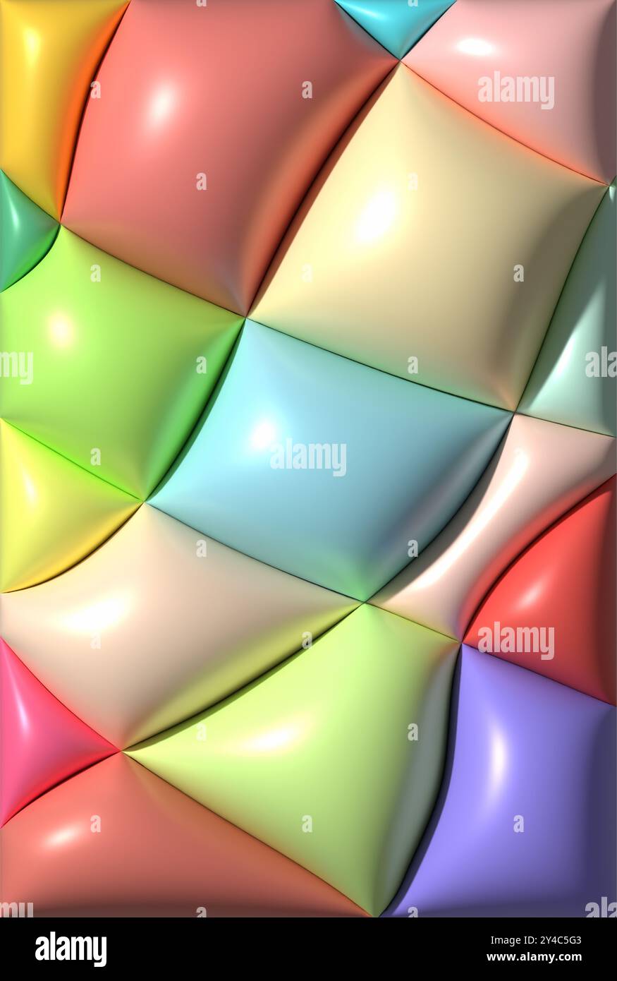 Abstract background with inflated figures, 3D rendering illustration Stock Photo - Alamy