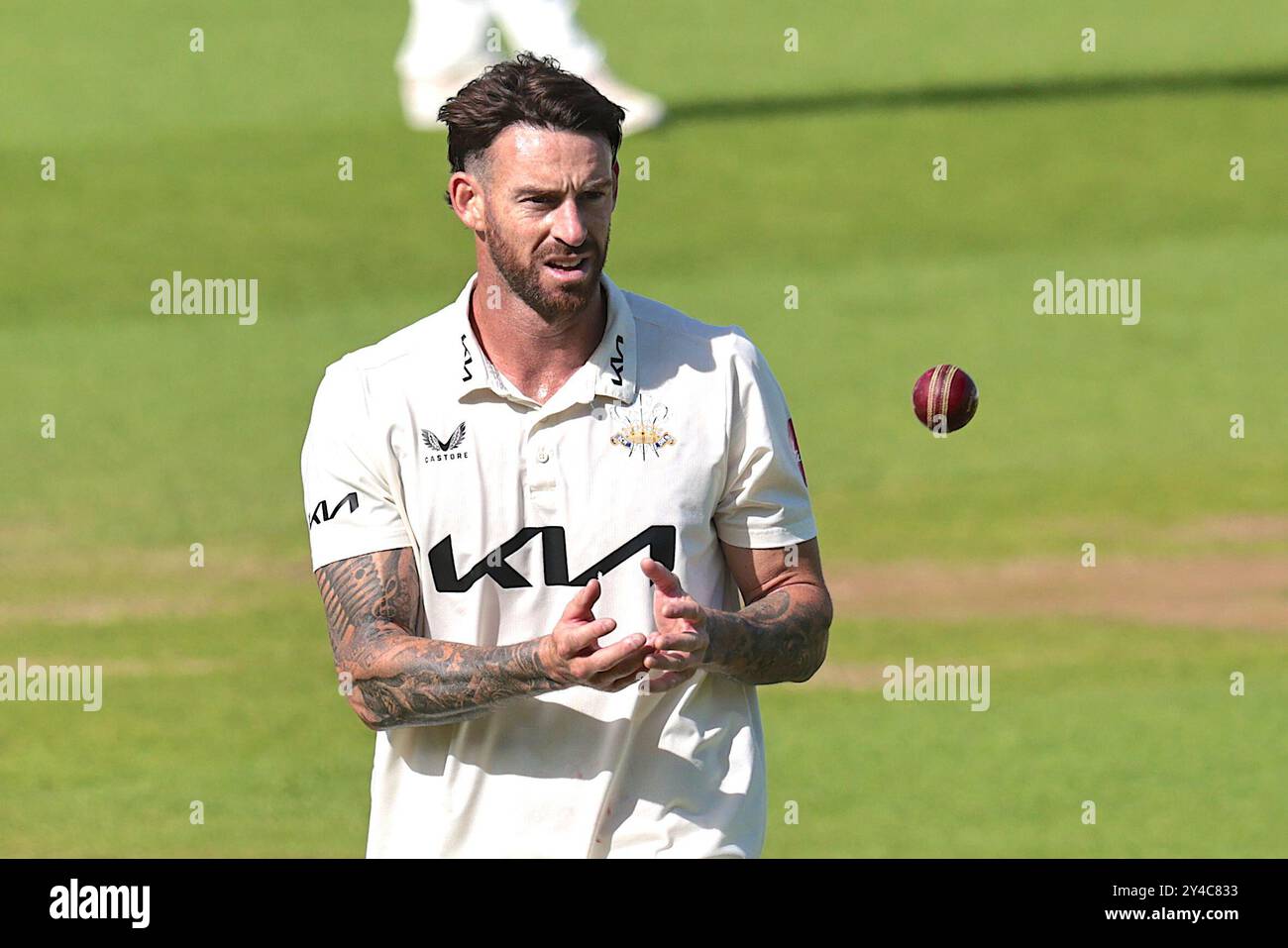 London, UK. 17th Sep, 2024. Surrey's Jordan Clark as Surrey take on ...