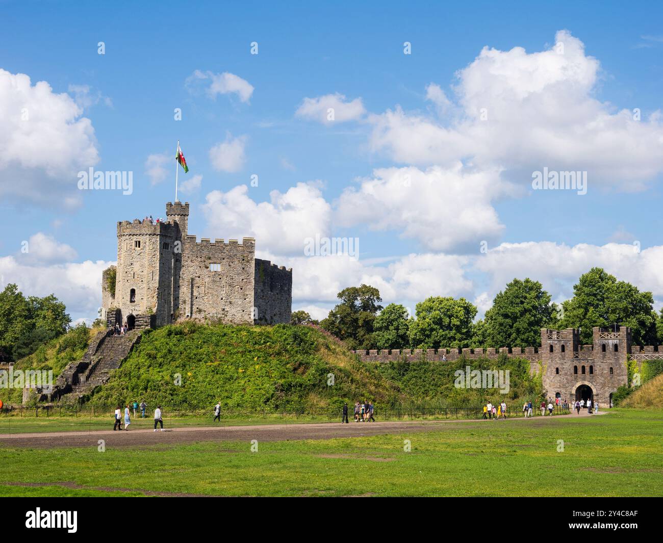 Landscape of Cardiff Castle, Cardiff, England, UK, GB Stock Photo - Alamy