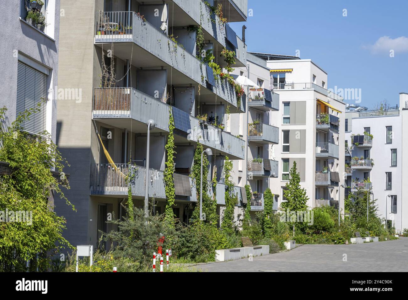 Modern apartment blocks in a housing estate in Berlin, Germany, Europe ...