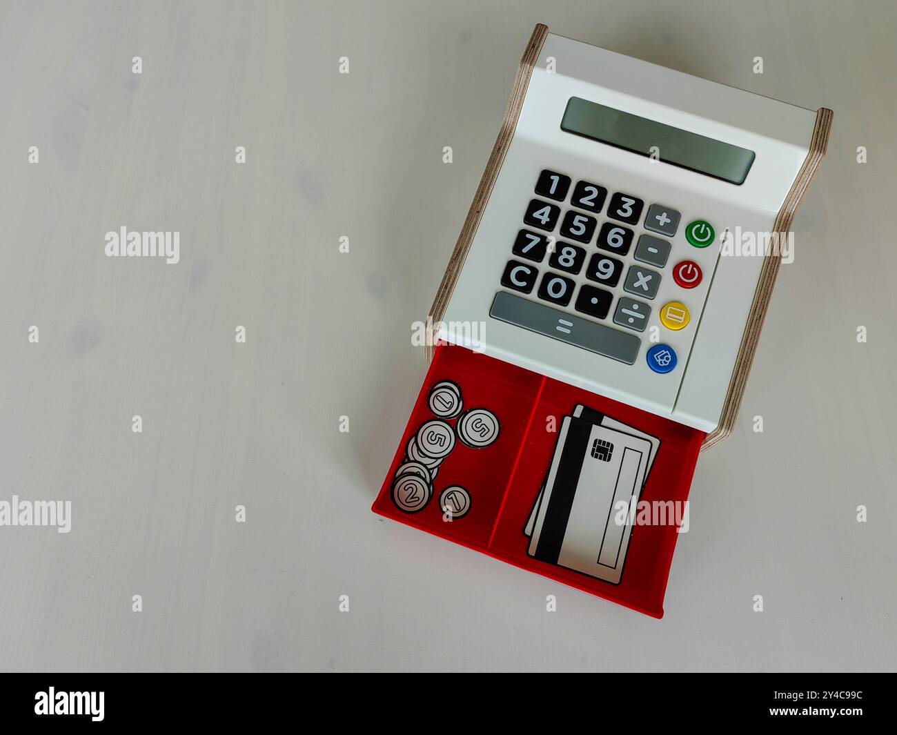 Plastic Calculator on White Surface: Cash Register Concept Stock Photo ...