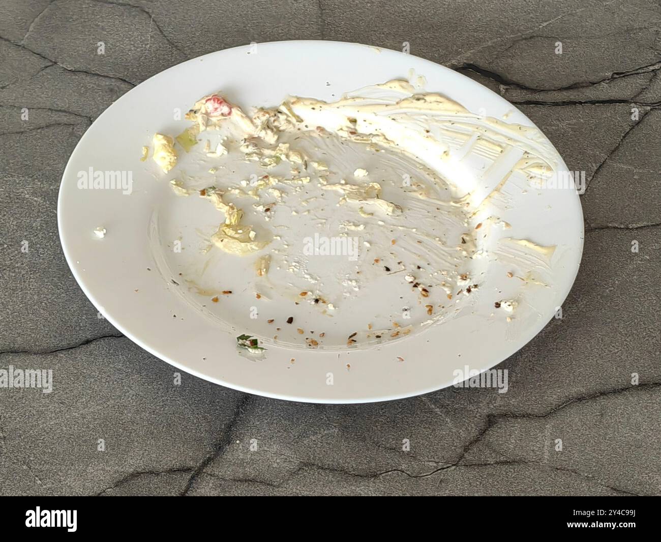 Empty White Plate on Gray Marble Surface: Leftovers and Hunger Games ...