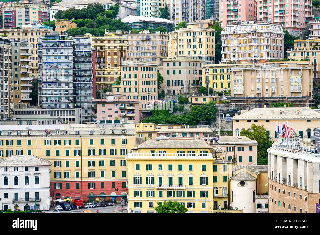 Genoa, Italy- May 27, 2024: Beautiful Genova panoramic cityscape ...