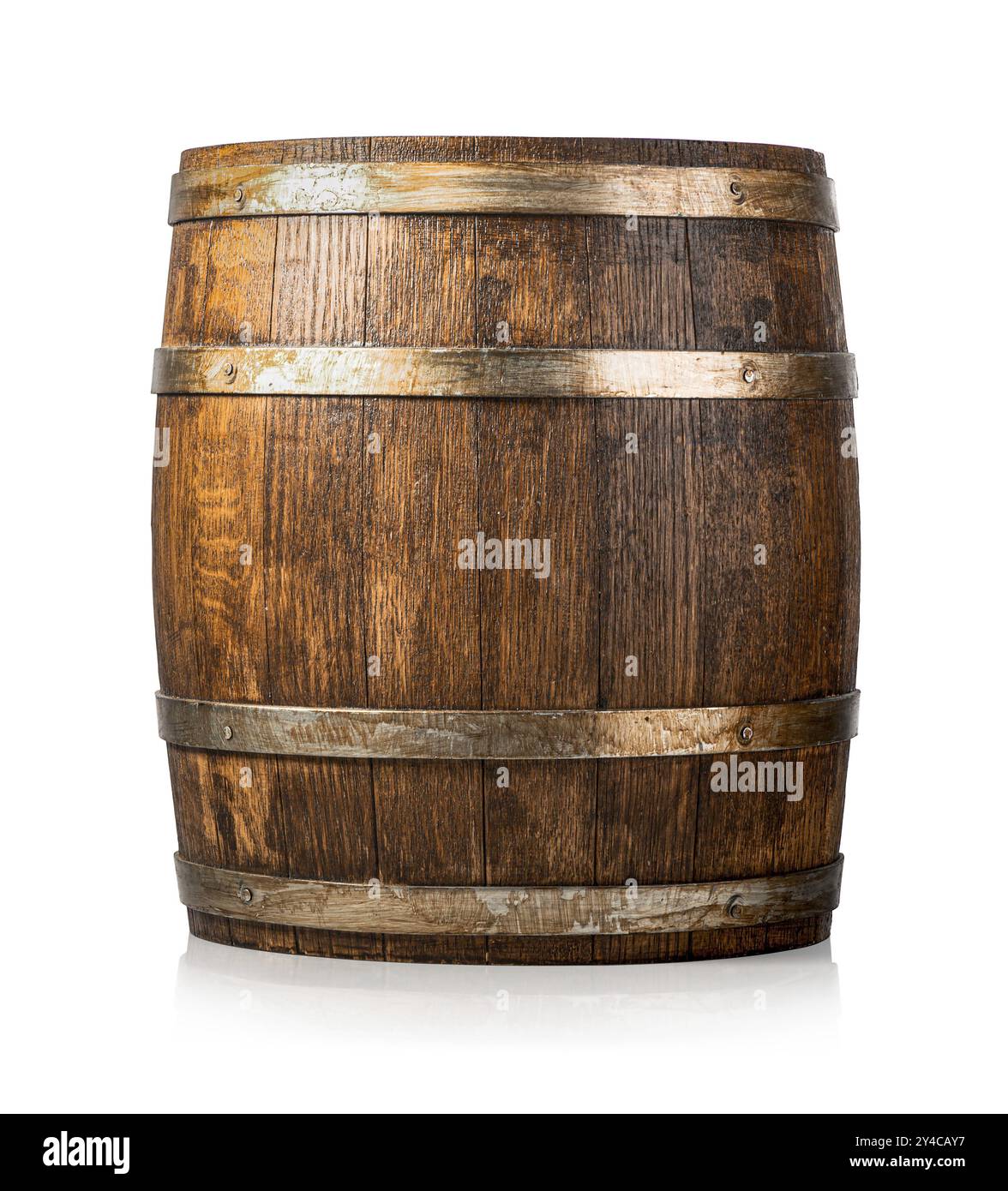 Wooden cask isolated on a white background Stock Photo - Alamy