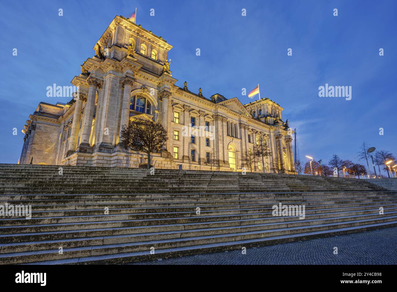 The famous Reichstag, seat of the German Bundestag, in Berlin at ...