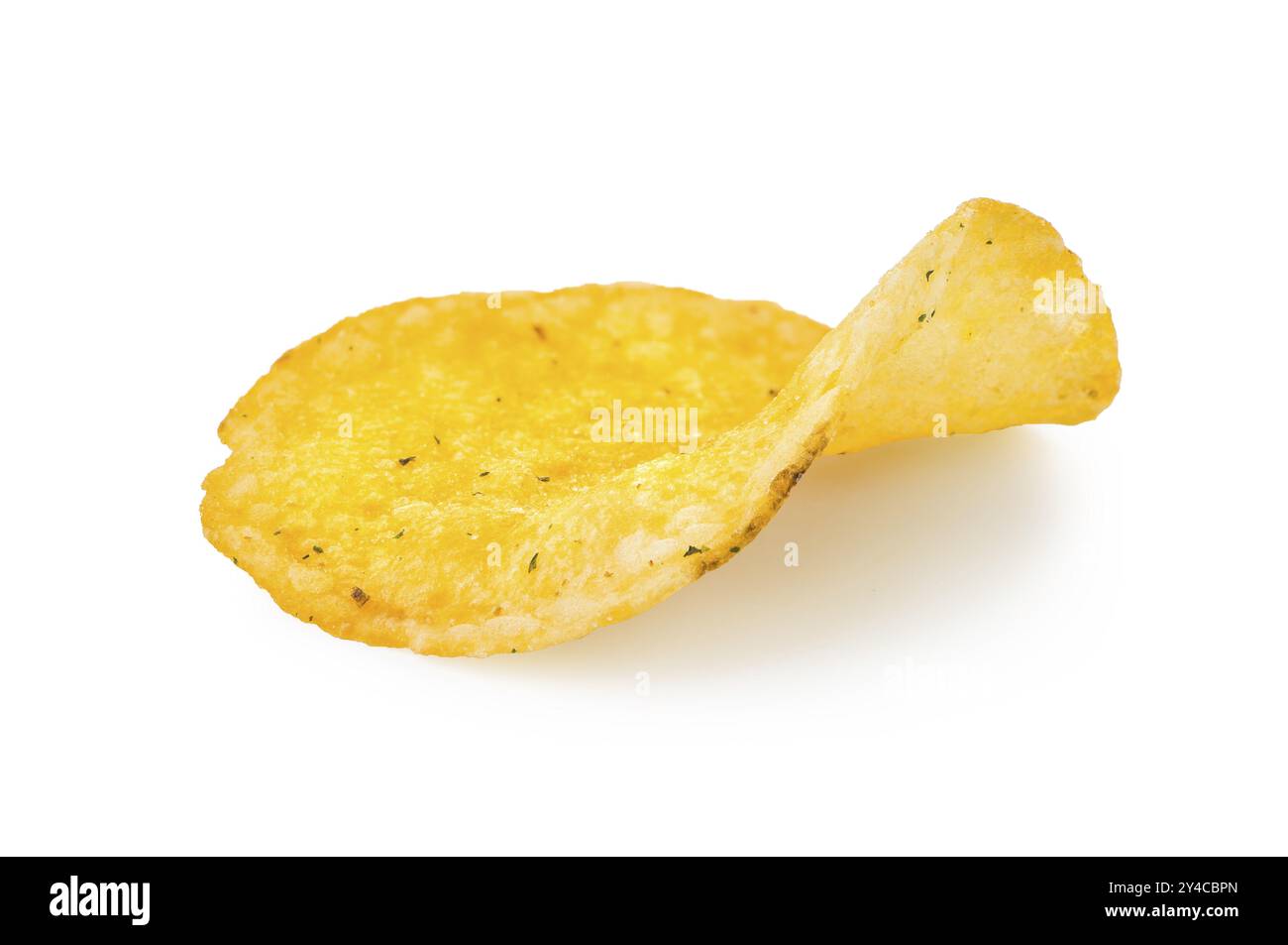 One potato chip isolated on a white background Stock Photo - Alamy
