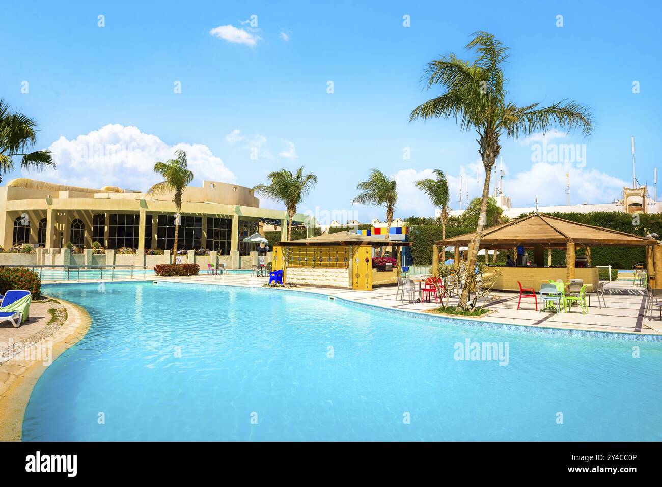 Egyptian swimming pool with clear turquiose water Stock Photo - Alamy