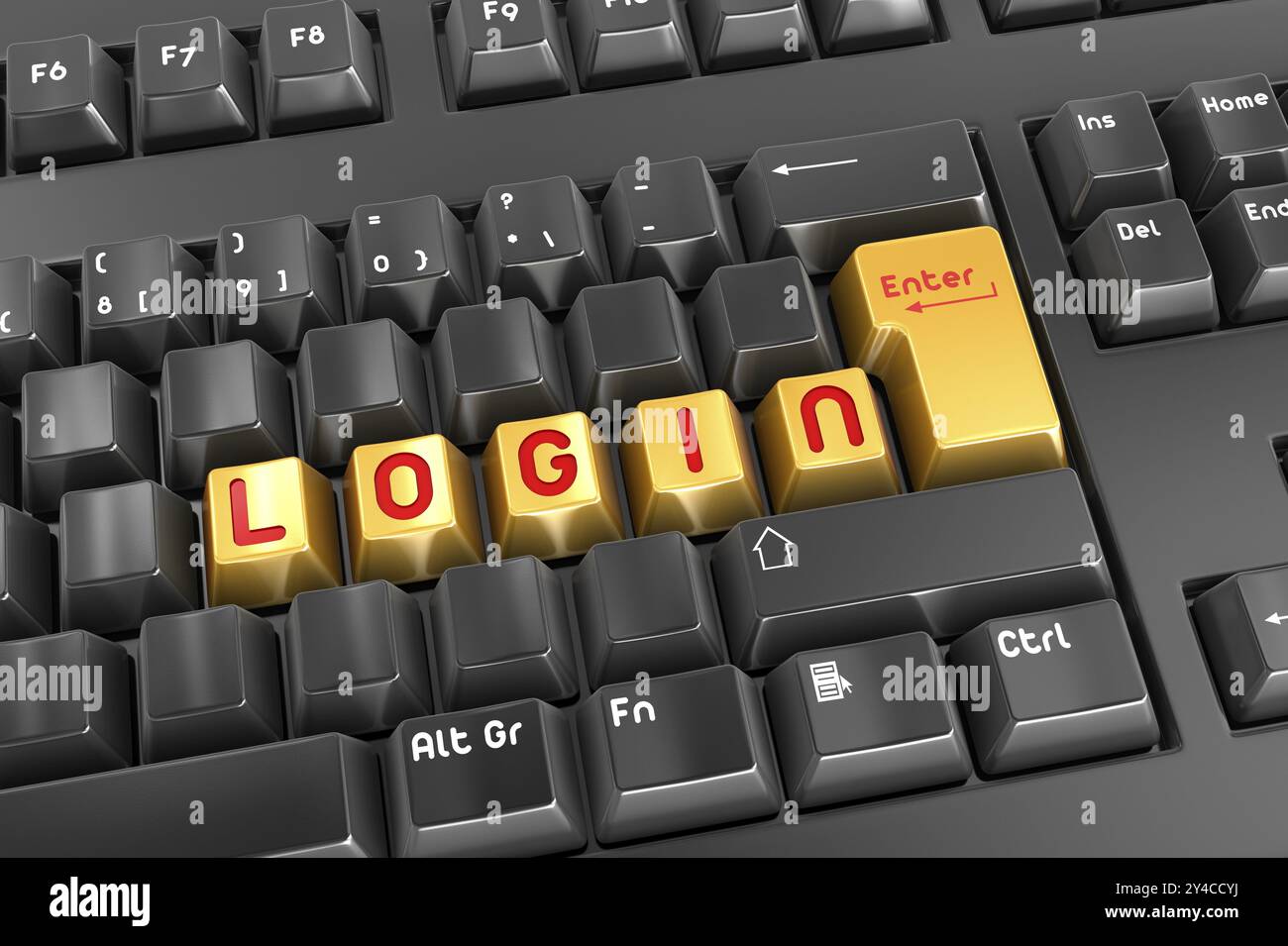 Login button, This is a computer generated and 3d rendered picture ...