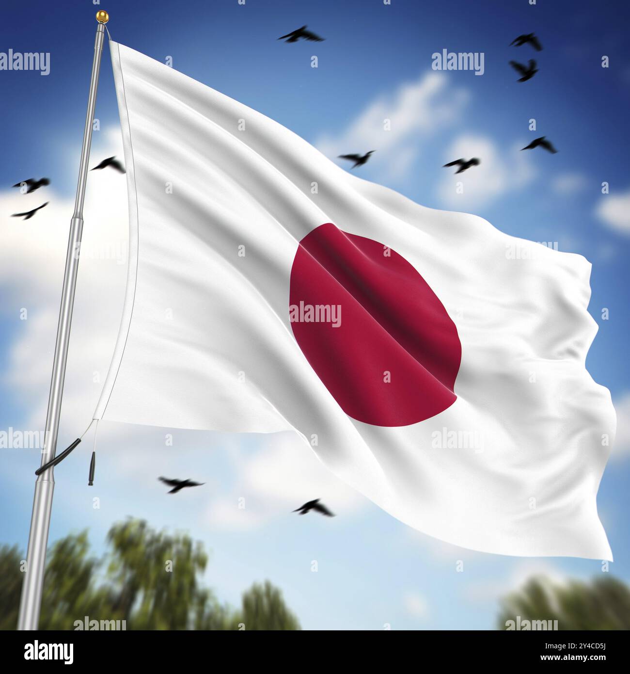 Flag of Japan, This is a computer generated and 3d rendered image Stock ...