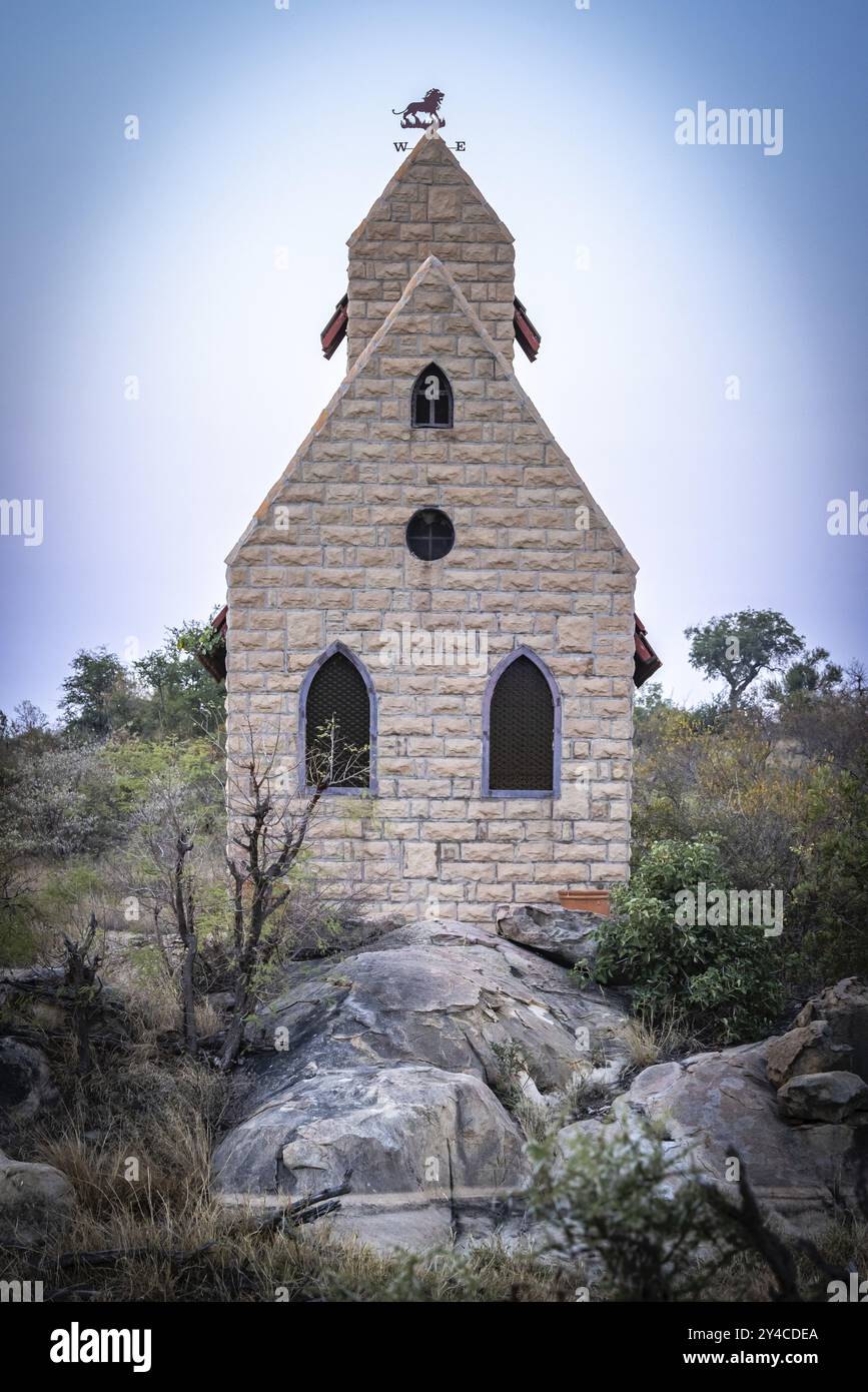 Chapel in the African savannah, Balule Plains, South Africa, Africa ...