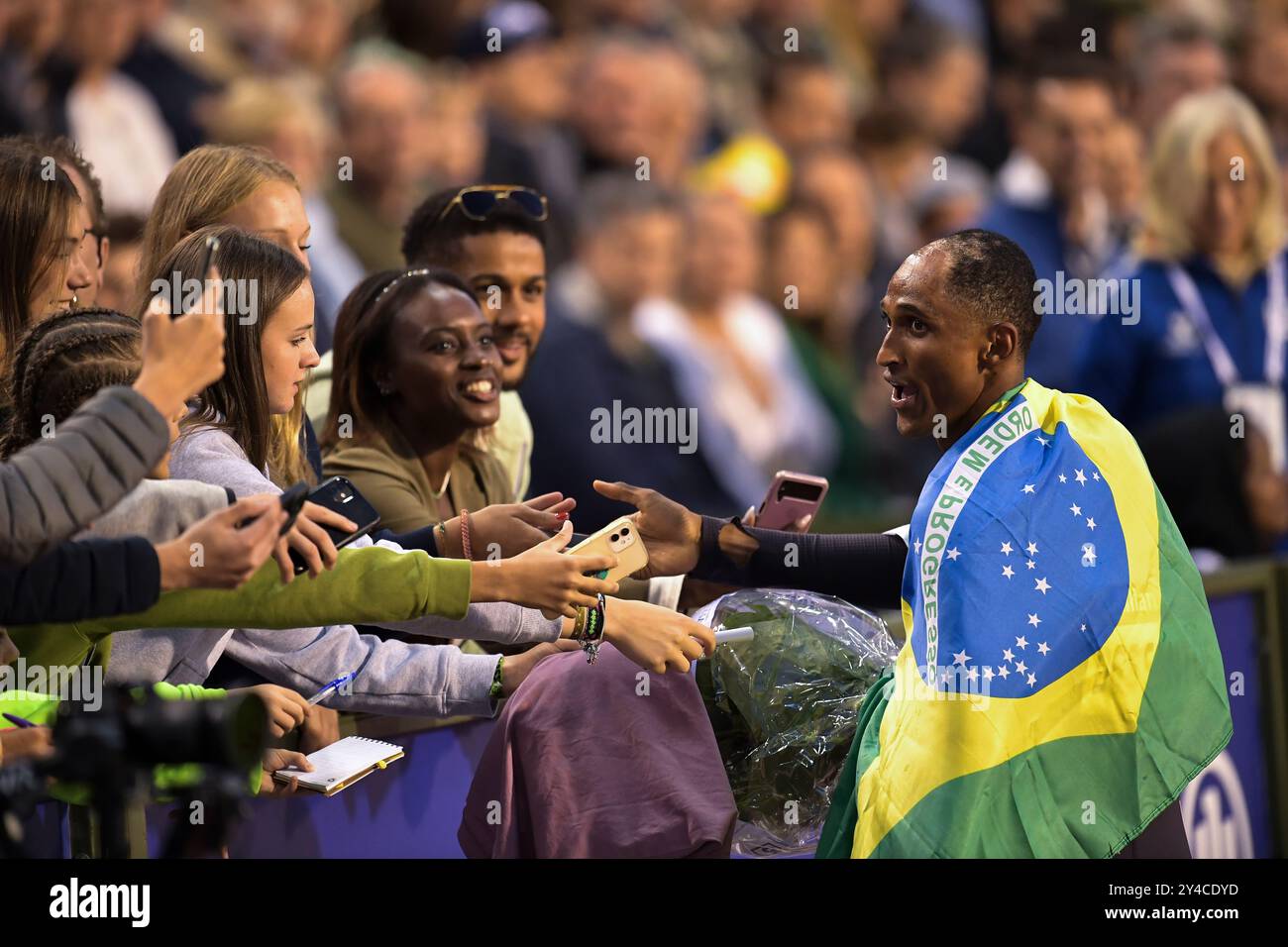 Alison dos Santos of Brazil competing 400m hurdles at the Memorial Van ...