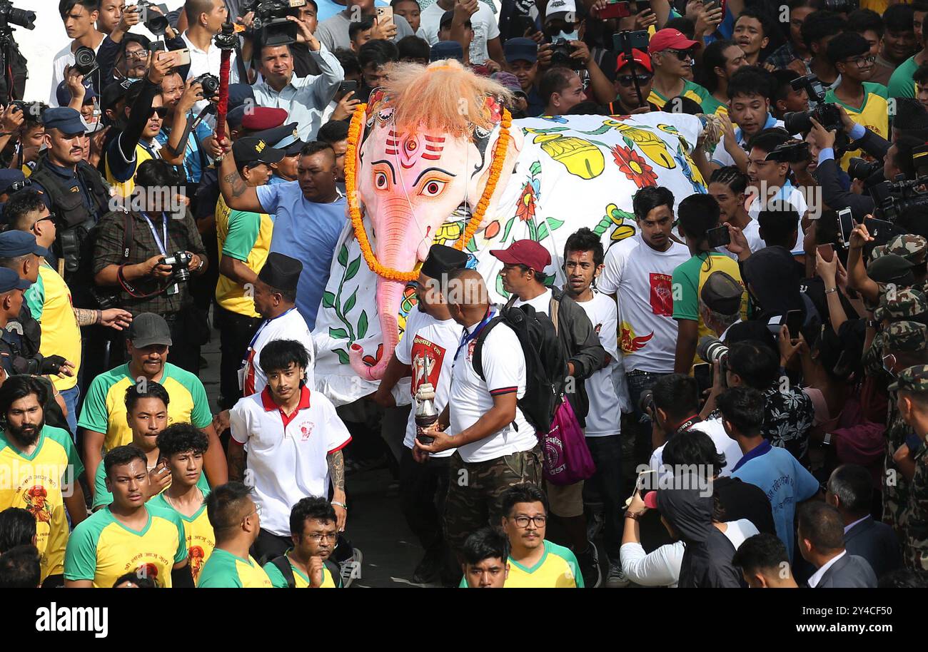 September 17, 2024: An elephant masked performer ''Pulukisi'' performs ...