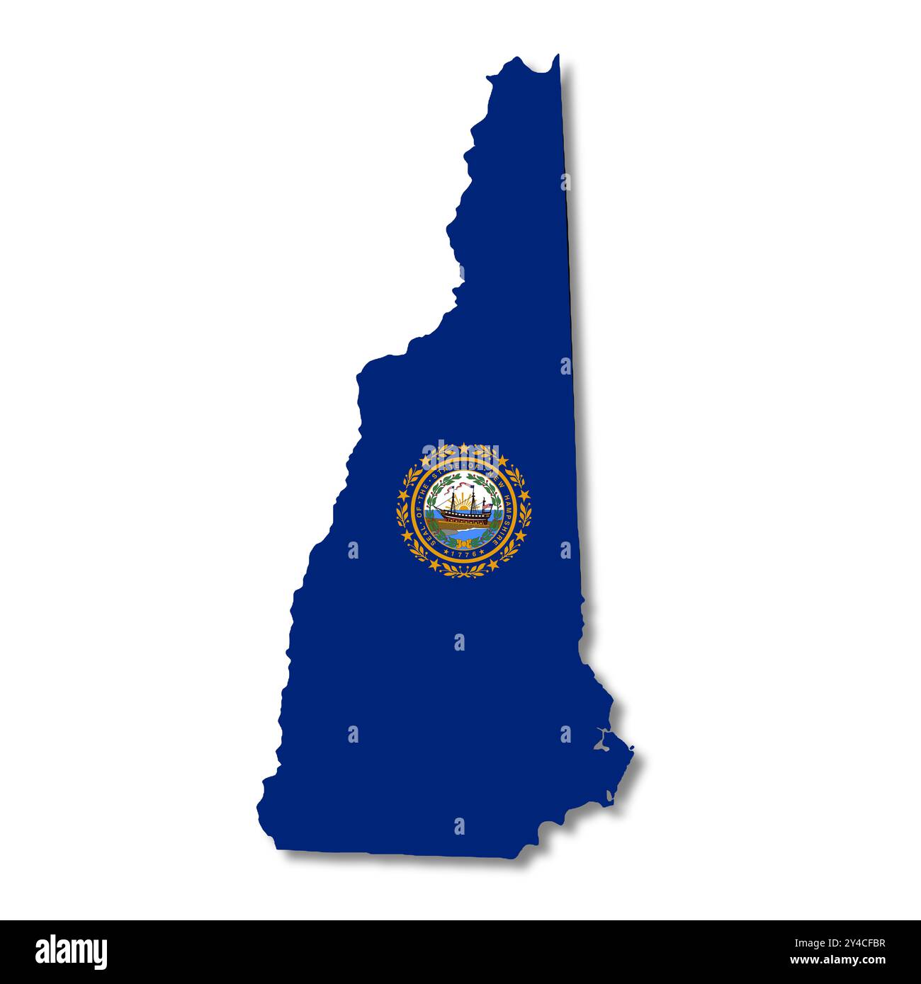 New Hampshire State Flag Map Stock Photo - Alamy