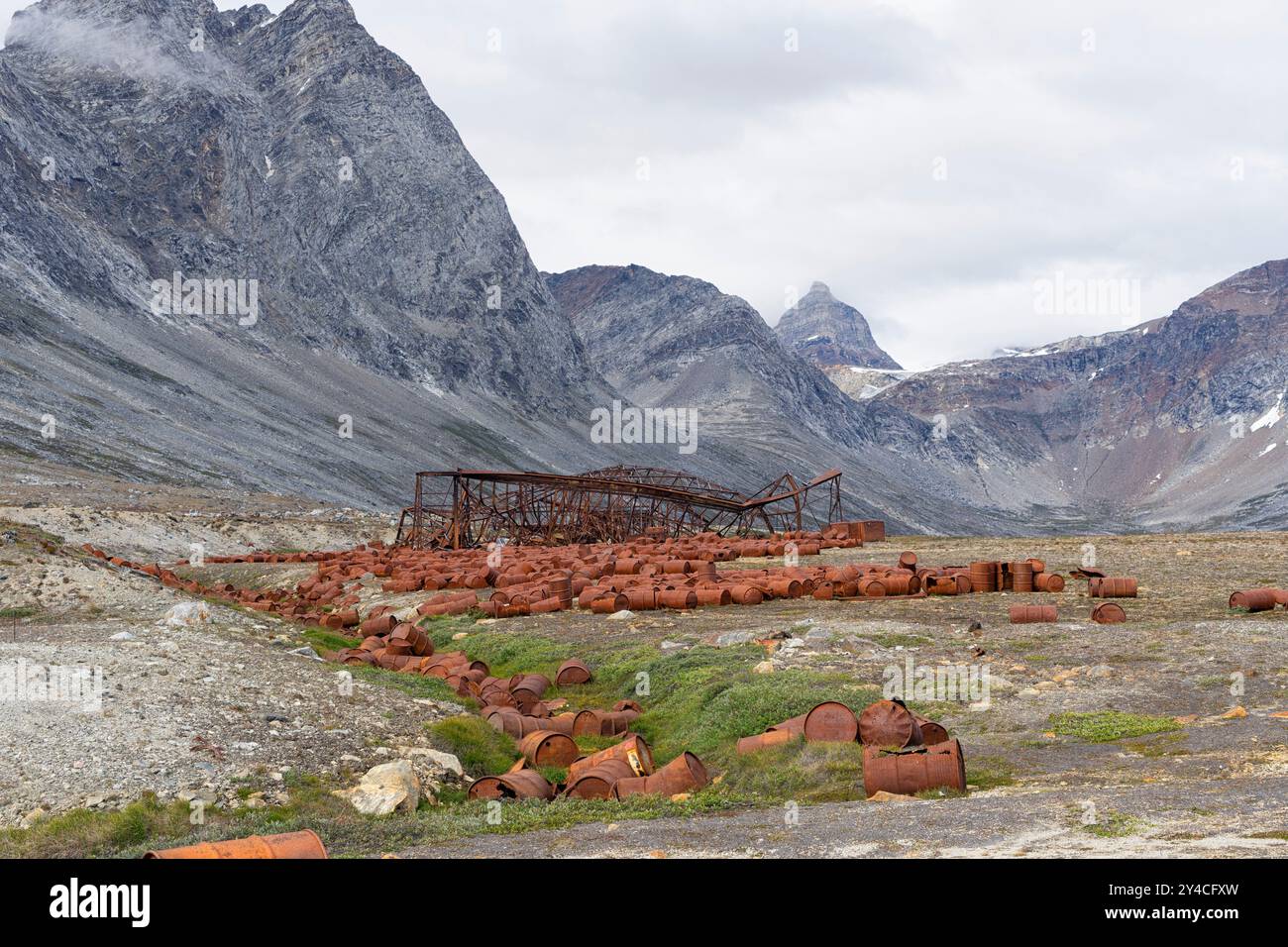 Rusted remains of the former US Army Air Forces military base Bluie ...