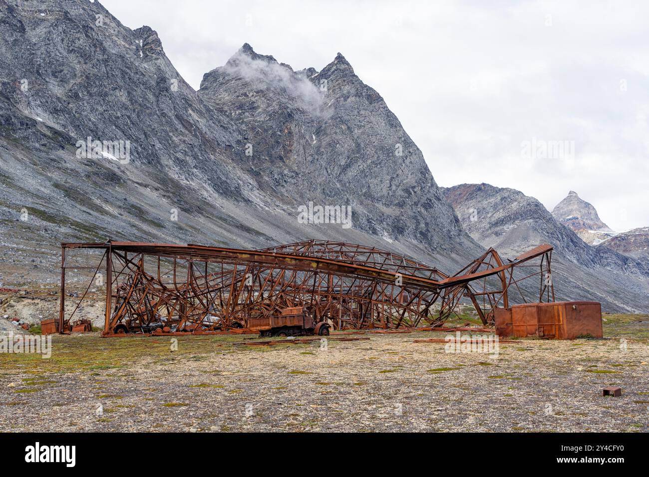 Rusted remains of the former US Army Air Forces military base Bluie ...