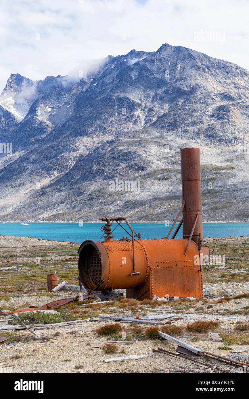 Rusted remains of the former US Army Air Forces military base Bluie ...