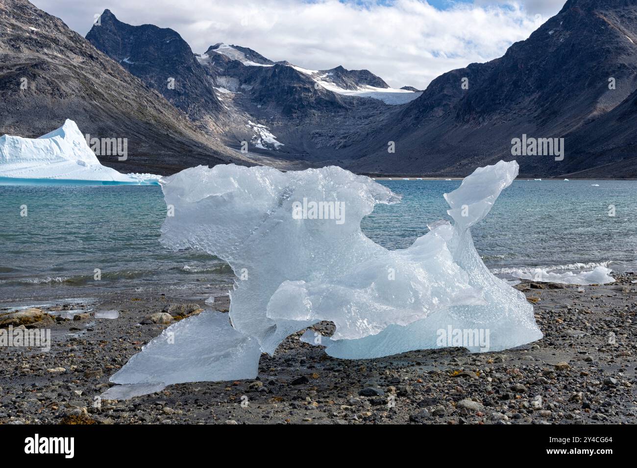landscape with icebergs in the area of the former military airfield of ...