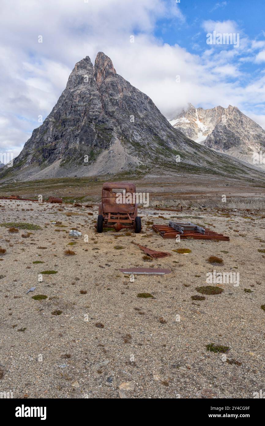 Rusted remains of the former US Army Air Forces military base Bluie ...