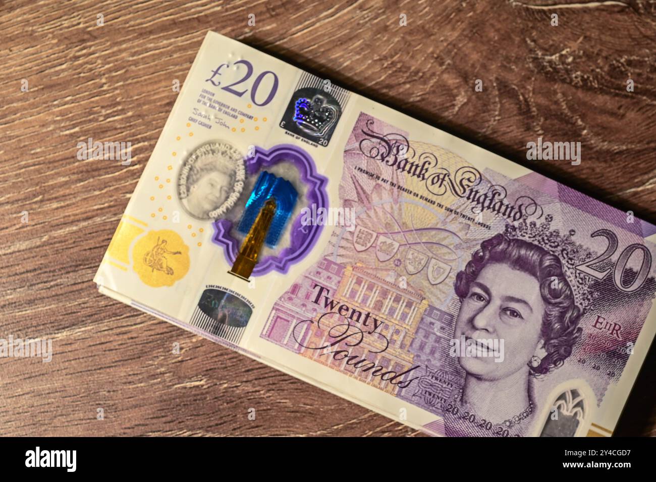 New Plastic 20 Pound note (sterling Stock Photo - Alamy