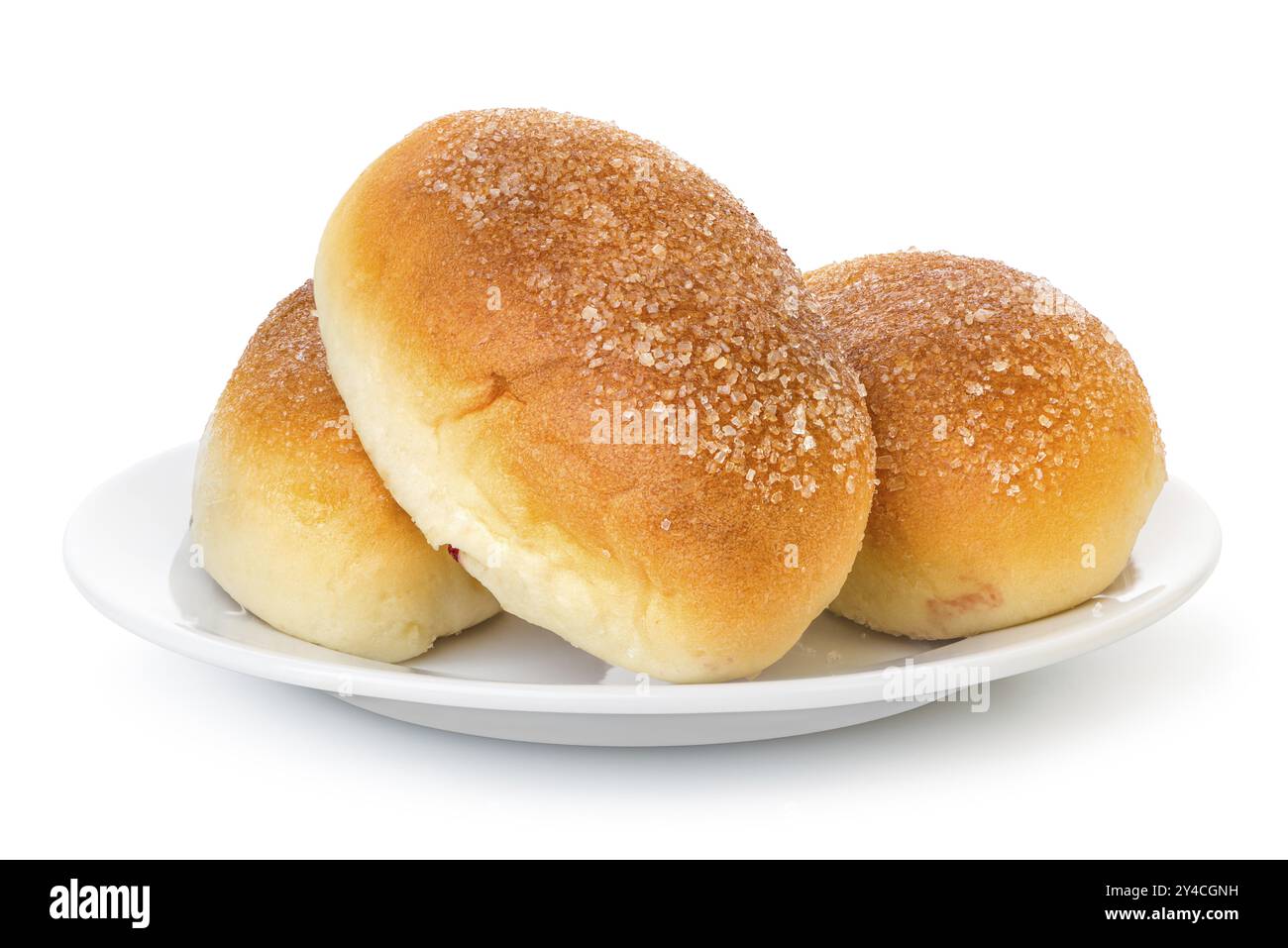 Sweet pies on plate isolated on a white background Stock Photo - Alamy