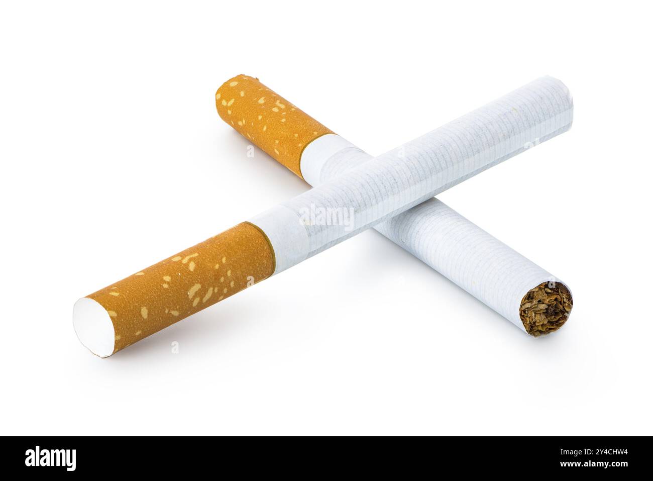 Two filtered cigarettes isolated on a white background Stock Photo - Alamy