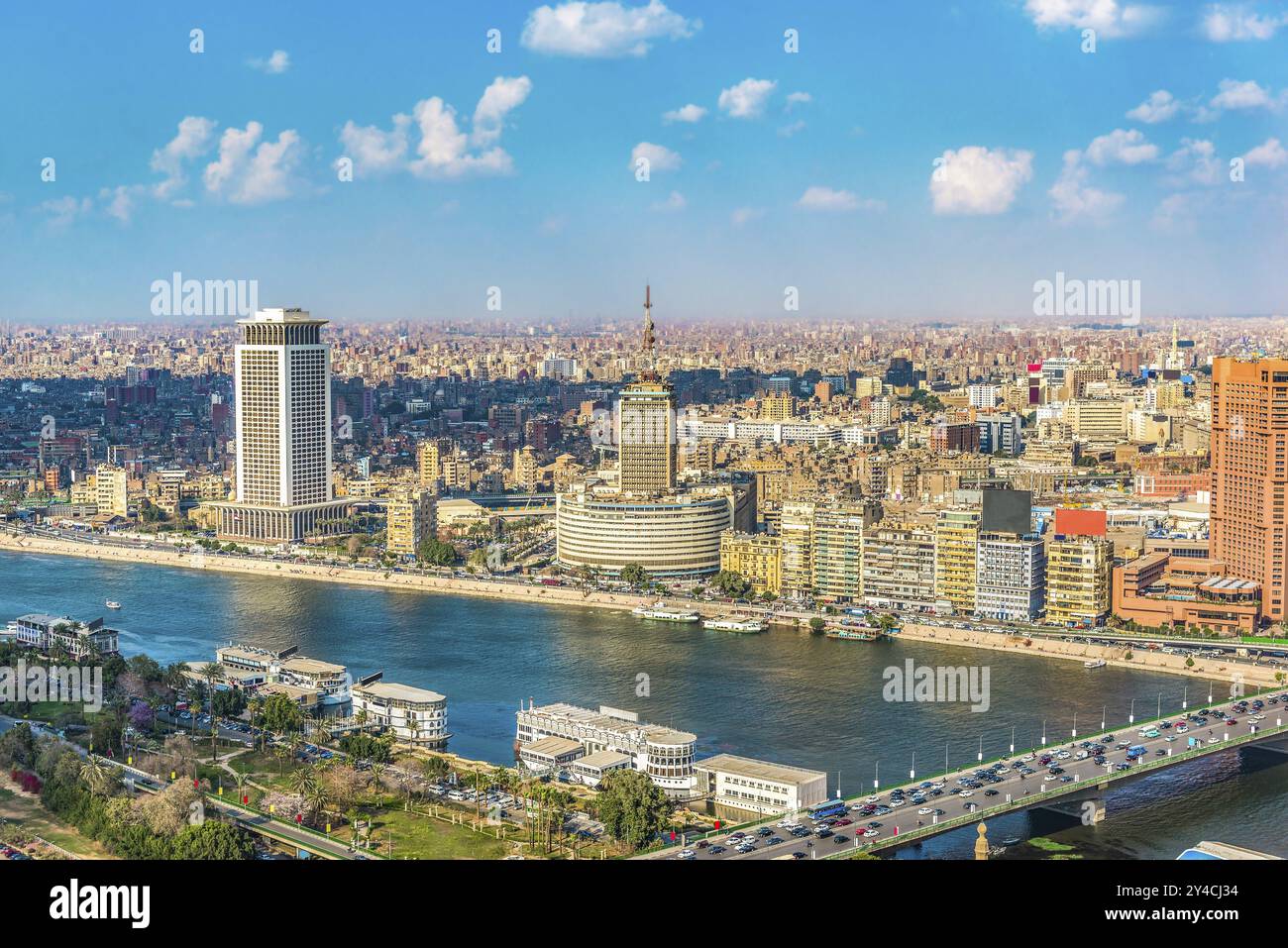 Aerial view of Cairo city and river Nile in Egypt Stock Photo - Alamy