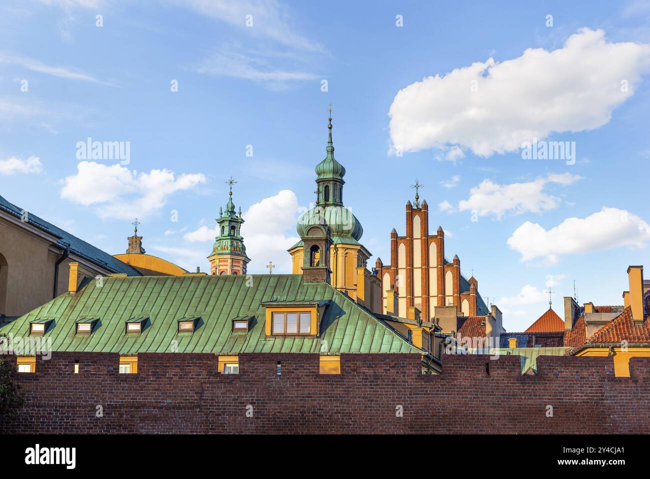 Blue sky over churches of Old Town in Warsaw Stock Photo - Alamy