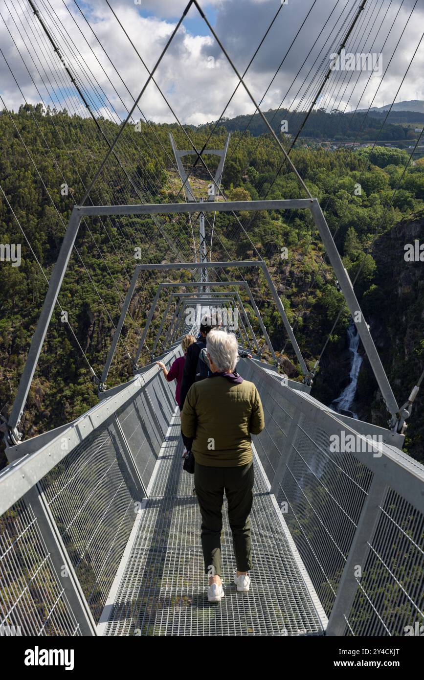 The world's second longest suspension bridge in Arouca, Portugal Stock ...
