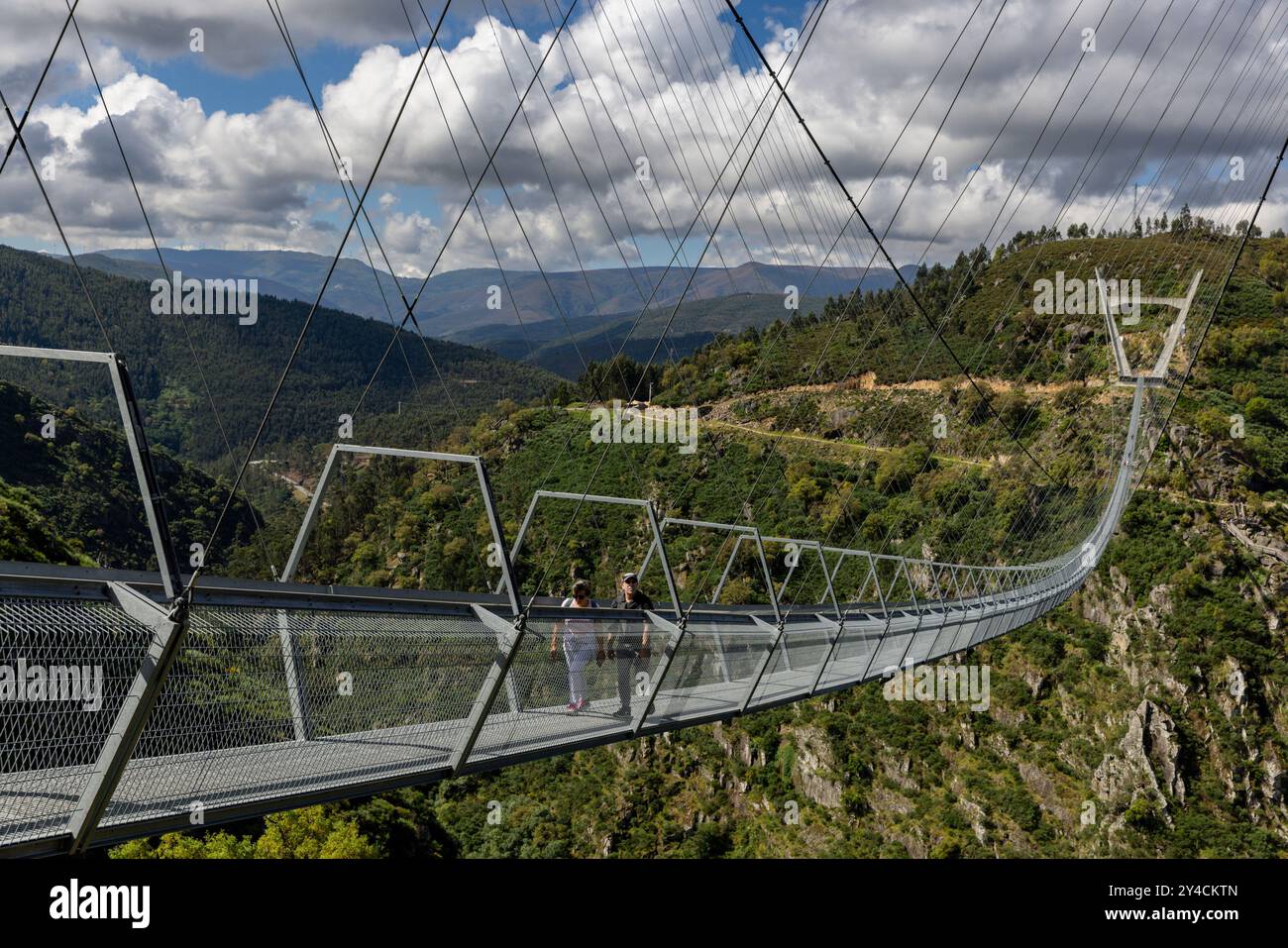 The world's second longest suspension bridge in Arouca, Portugal Stock ...