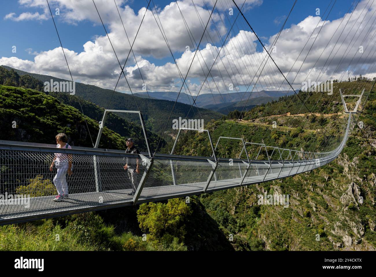 The world's second longest suspension bridge in Arouca, Portugal Stock ...