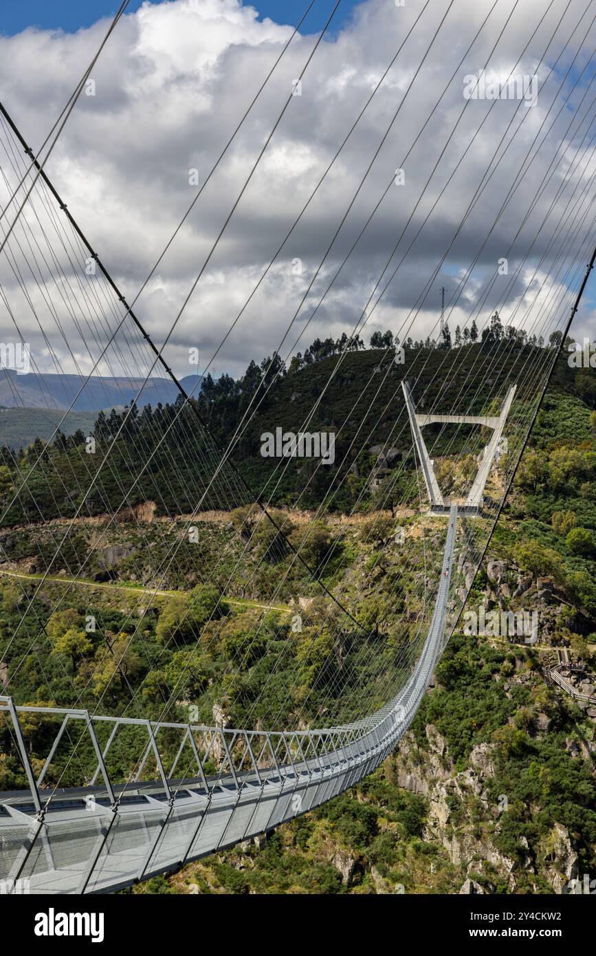 The world's second longest suspension bridge in Arouca, Portugal Stock ...