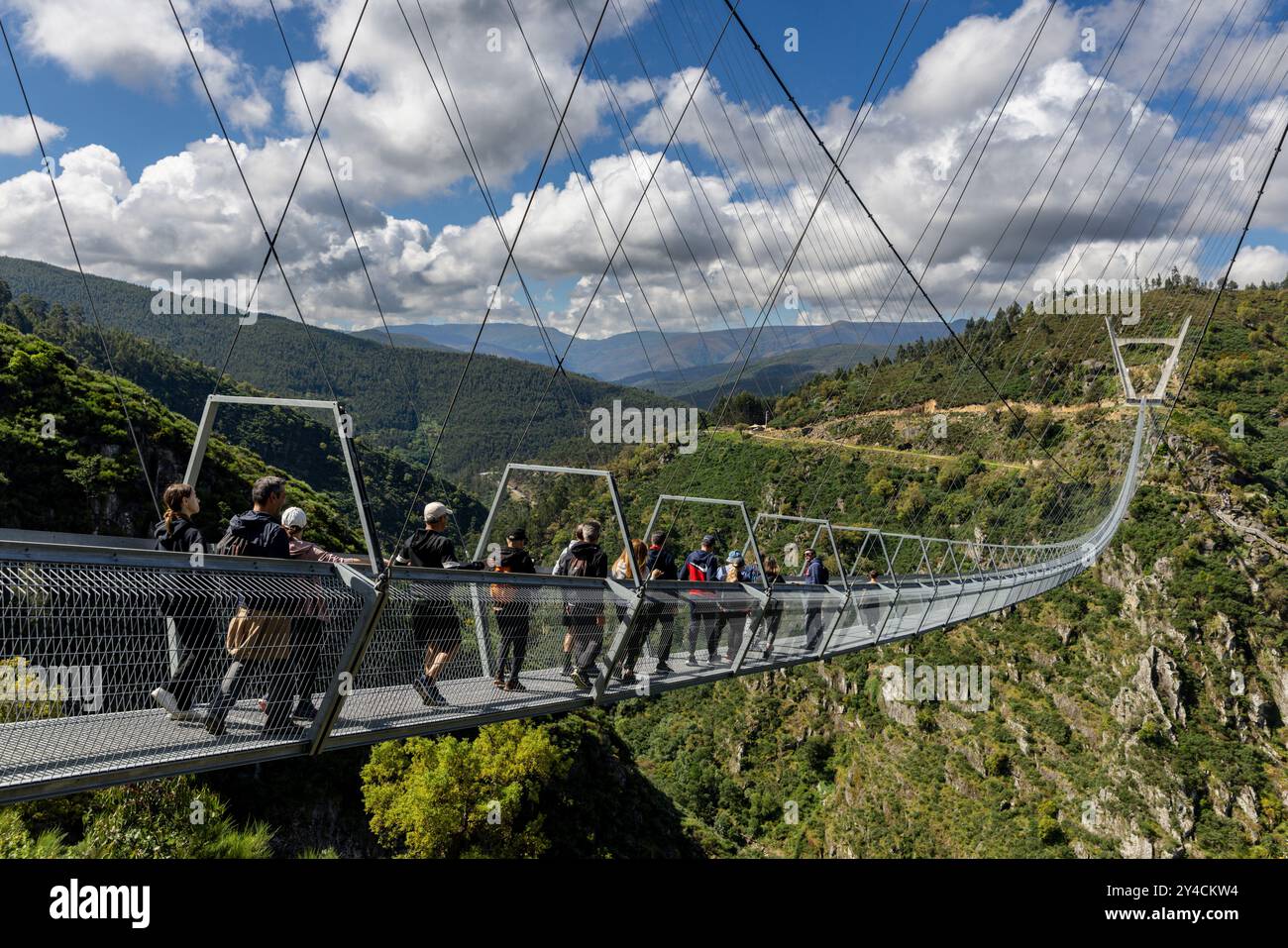 The world's second longest suspension bridge in Arouca, Portugal Stock ...