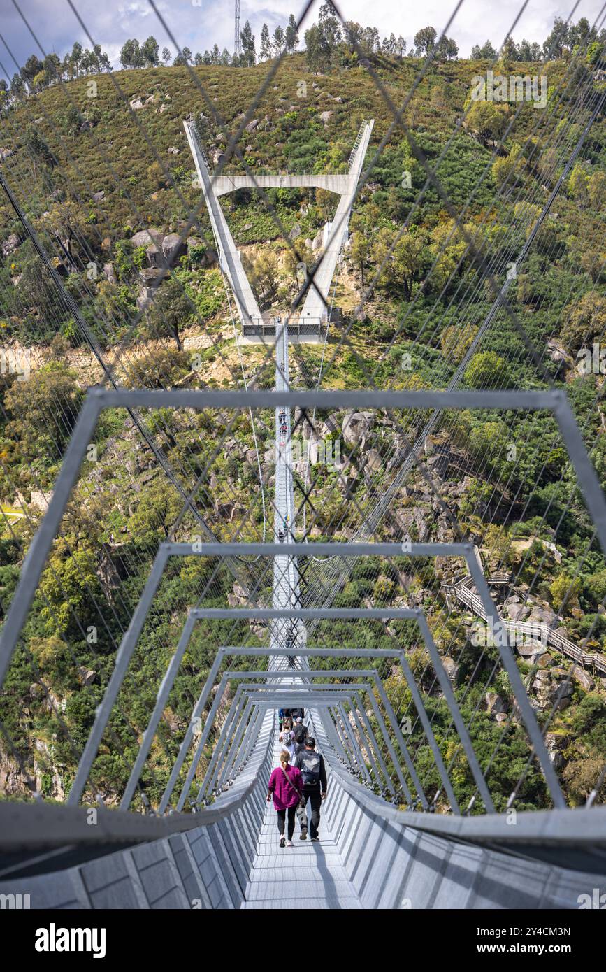 The world's second longest suspension bridge in Arouca, Portugal Stock ...